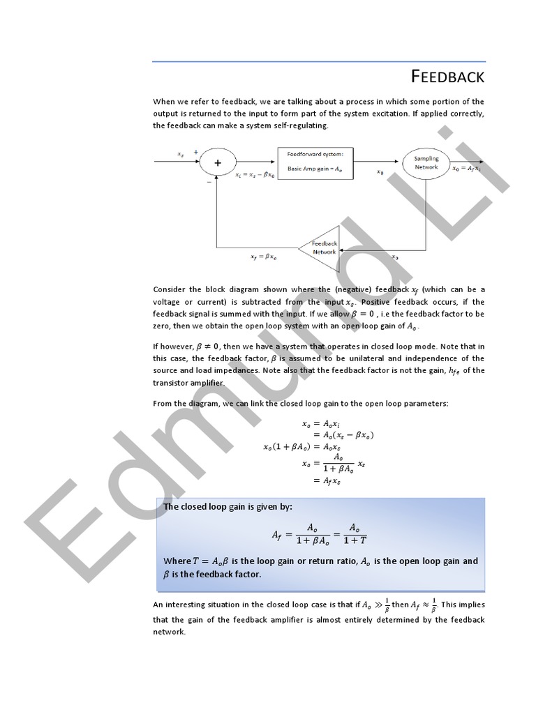 Feedback | PDF | Amplifier | Feedback