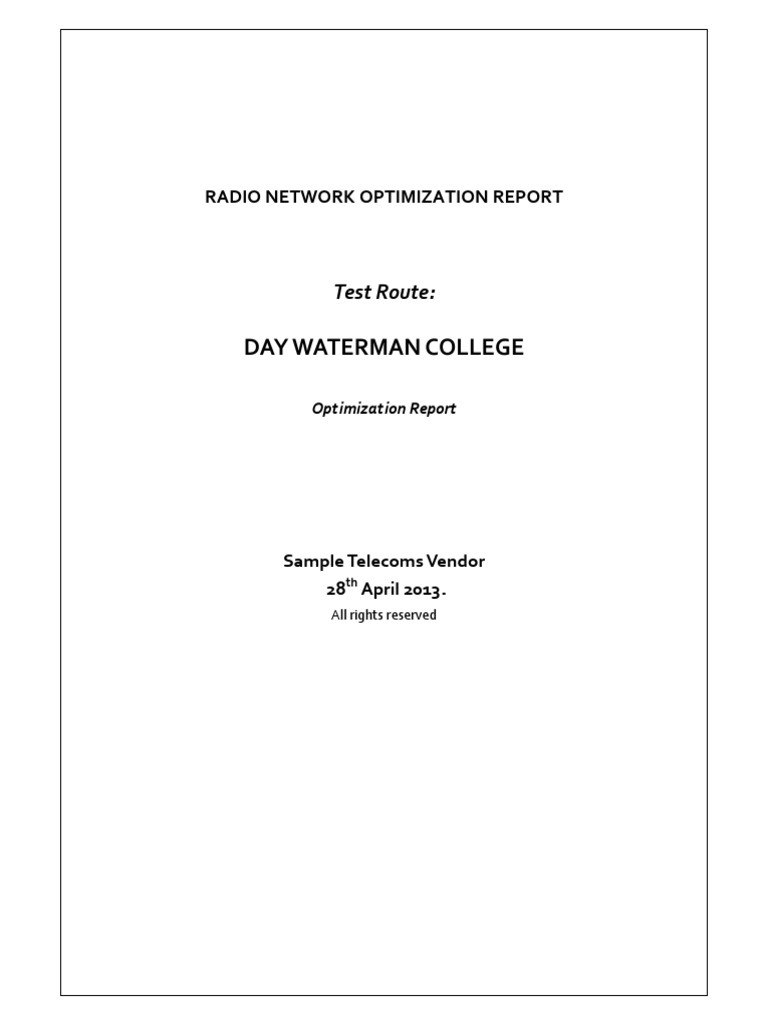 Radio Network Optimization Report | PDF