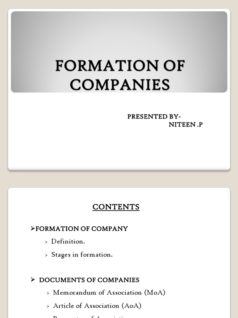 Company Formation Process Explained | PDF | Prospectus (Finance) | Dividend