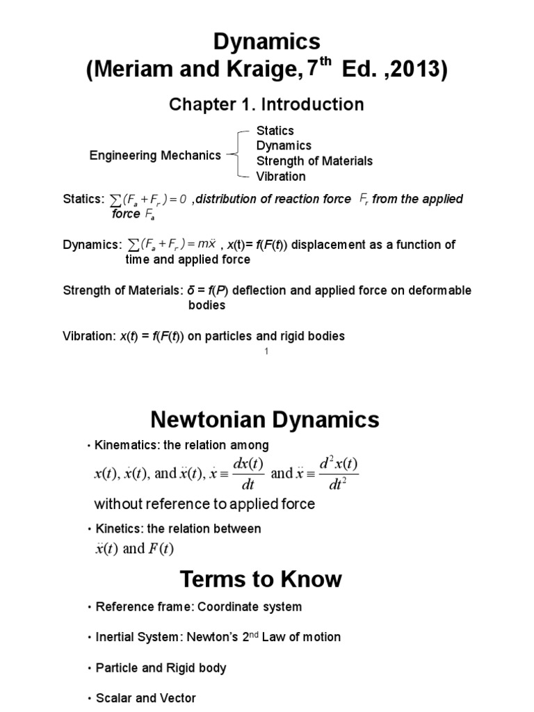 Dynamics notes | Kinematics | Rocket