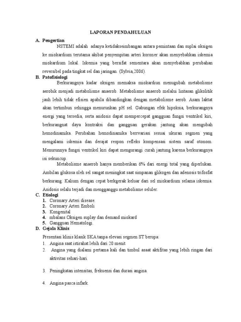 Penatalaksanaan NSTEMI: Diagnosis dan Terapi | PDF