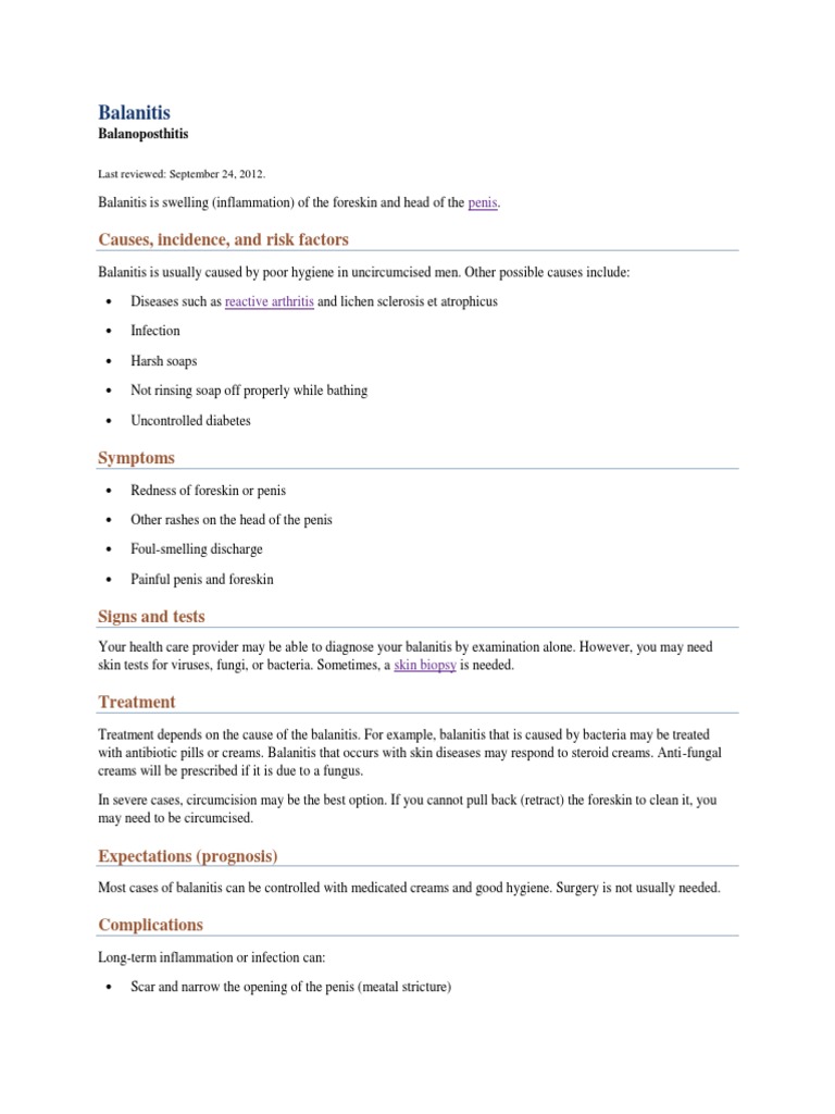 Balanitis | Sexually Transmitted Infection | Immunology
