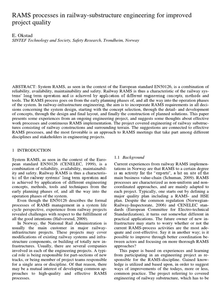 Rams Esrel 2011 Paper#494 | PDF | Risk Management | Reliability Engineering