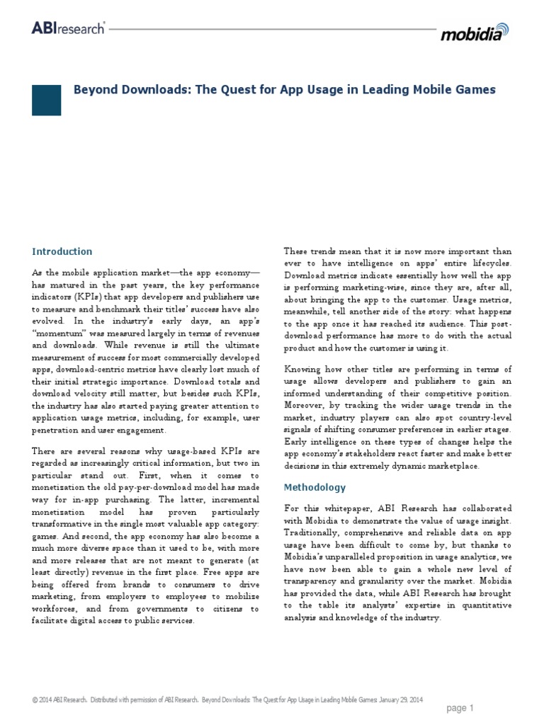 Beyond Downloads: The Quest For App Usage in Leading Mobile Games ...