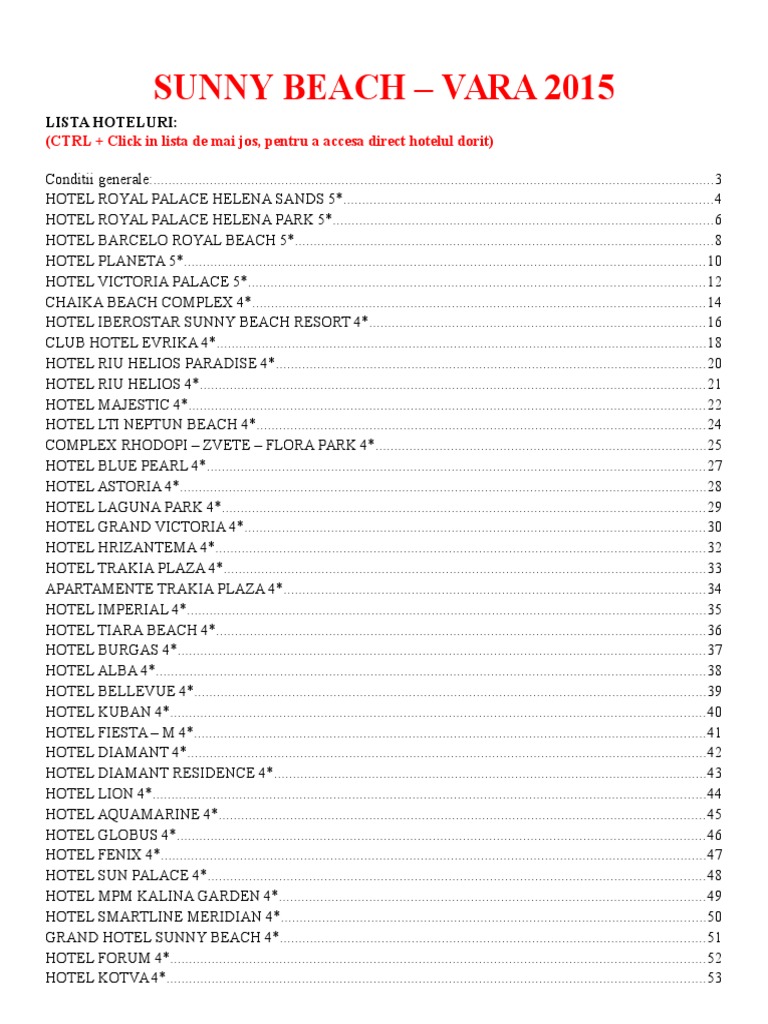 Vara 2015 - Sunny Beach | PDF