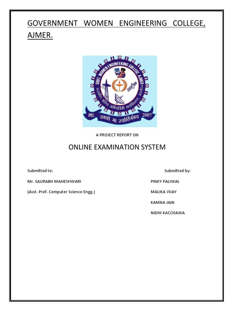 Online Examination System Project Report | PDF | Feasibility Study ...