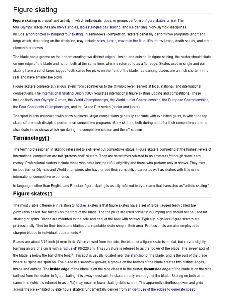 Terminology: Figure Skating Is A Sport and Activity in Which ...