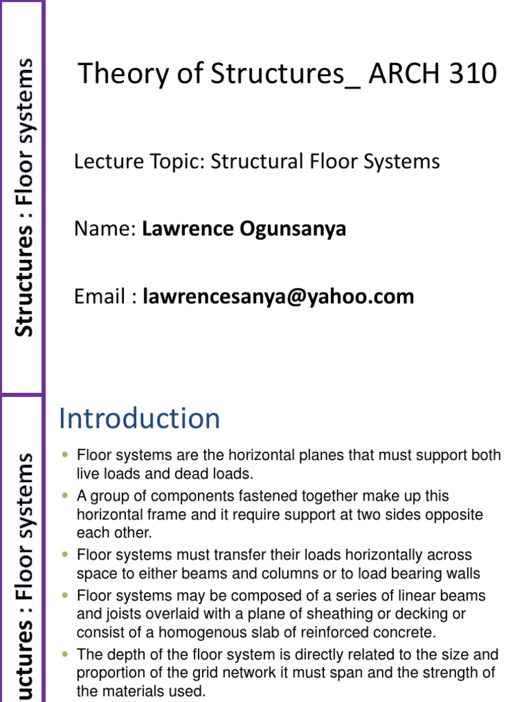 Overview of Structural Floor Systems | PDF | Framing (Construction ...