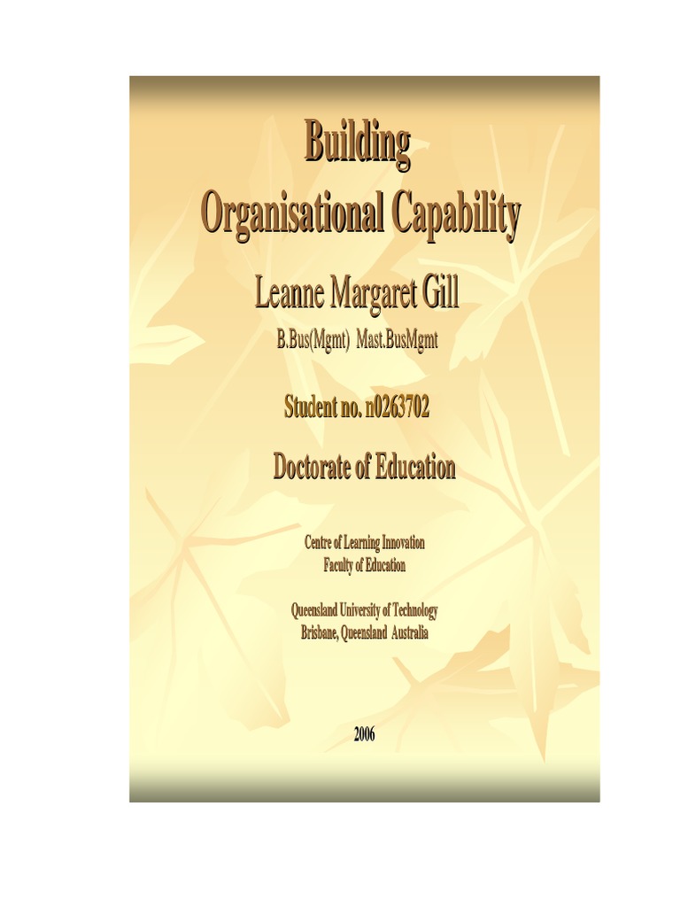 Building Organizational Capability | PDF | Strategic Management ...