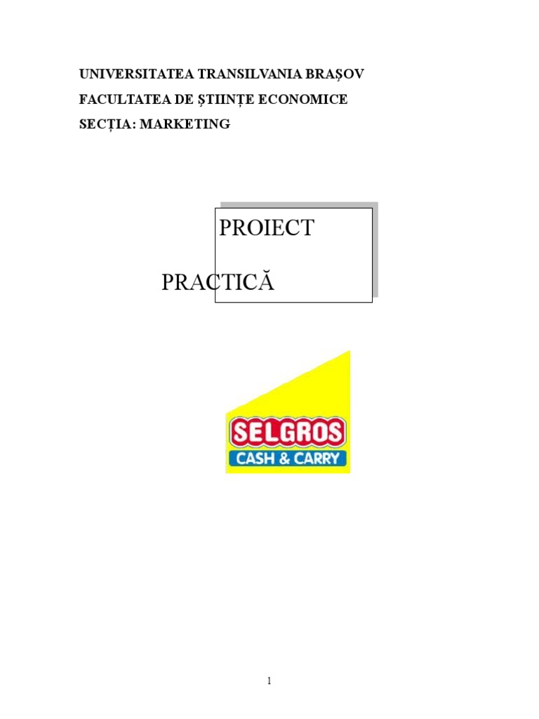 Proiect Practica - Selgros | PDF