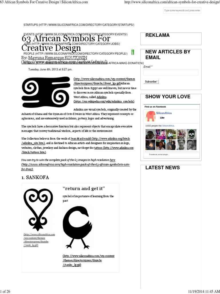63 Great African Design Symbols and Adinkra | PDF