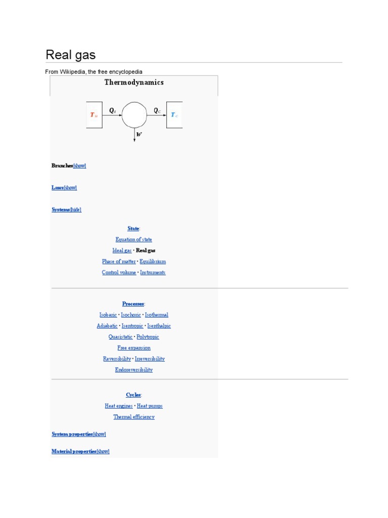 Real Gas | PDF | Branches Of Thermodynamics | Materials