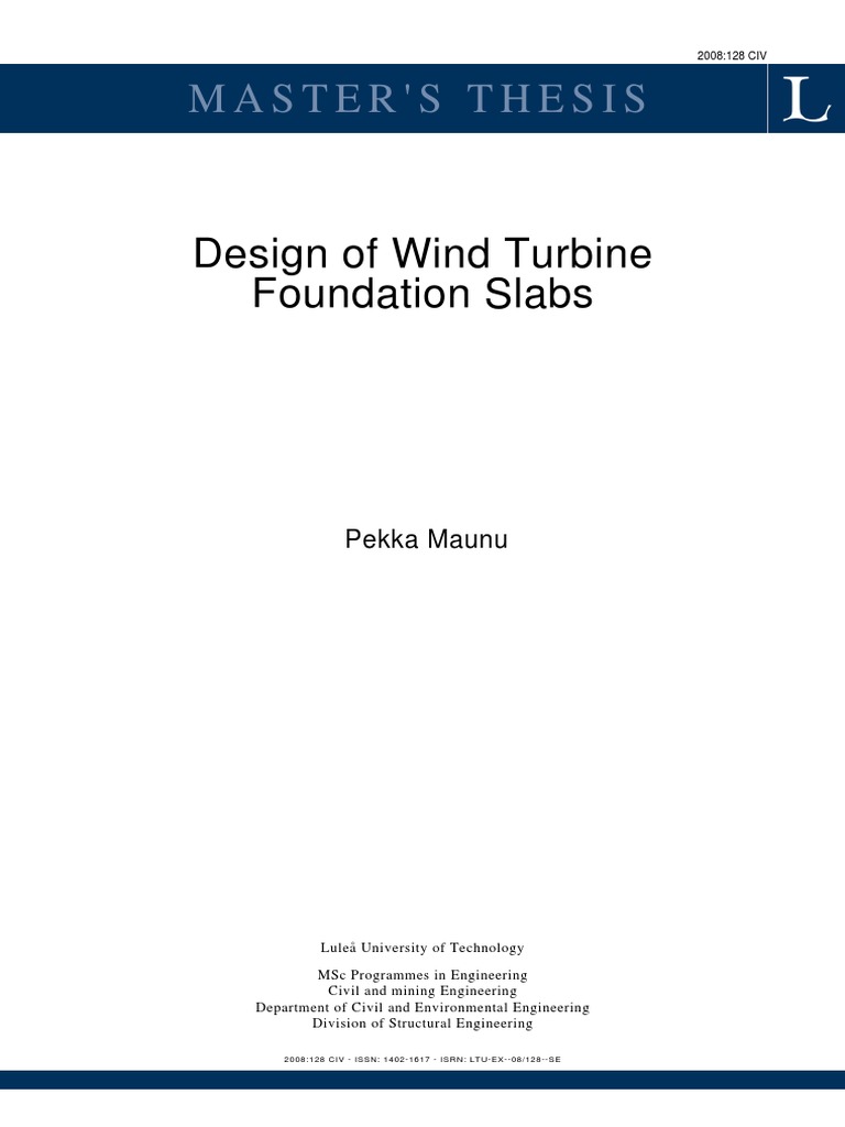 Design of Wind Turbine Foundation Slabs | PDF