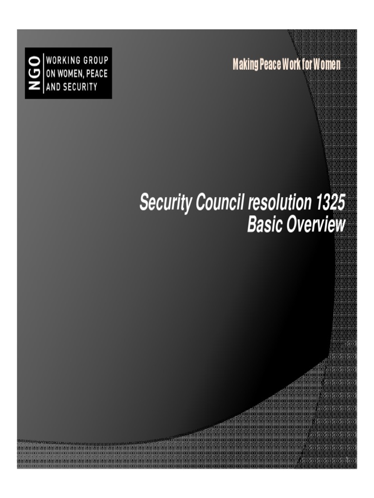 Basic 1325 PP Eng | PDF | United Nations Security Council | Human Security