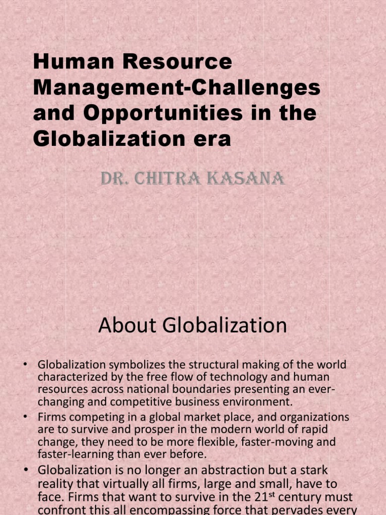 The Globalization of Human Resource Management: Trends, Challenges, and ...