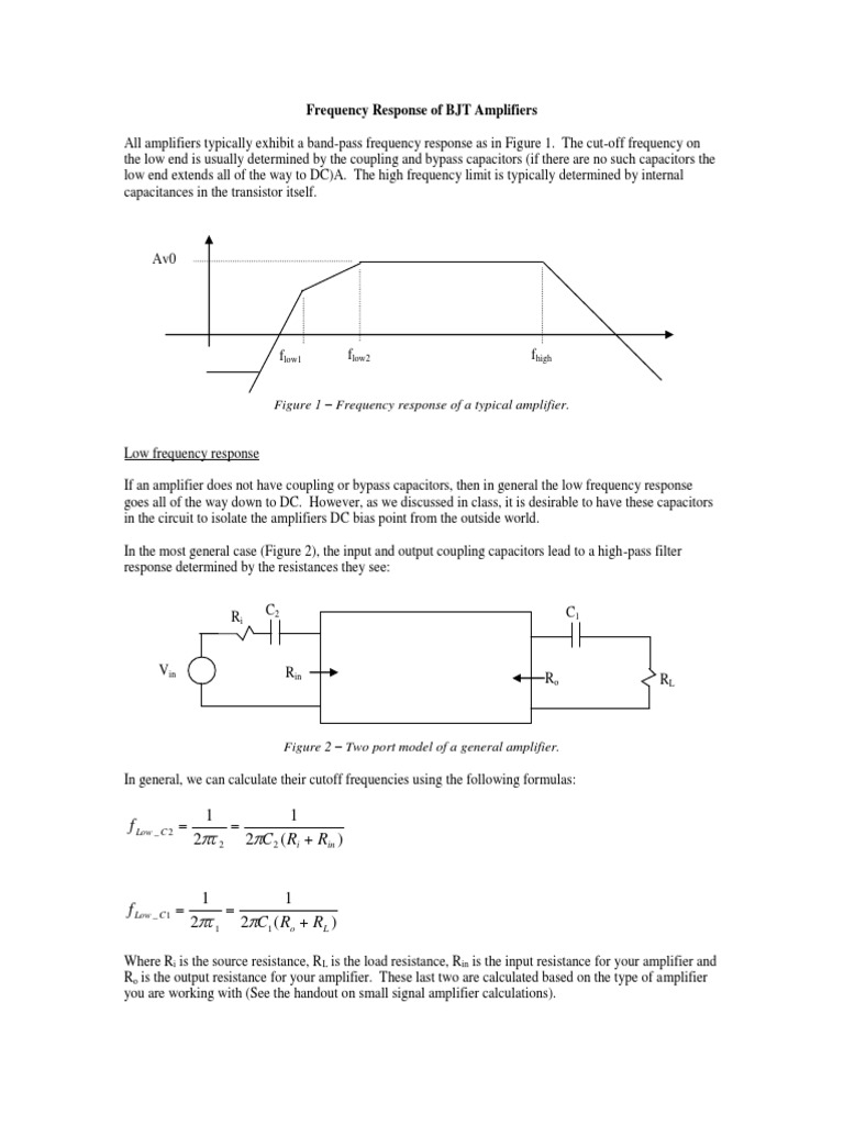Frequency Response of BJT Amplifiers | PDF | Amplifier | Capacitor