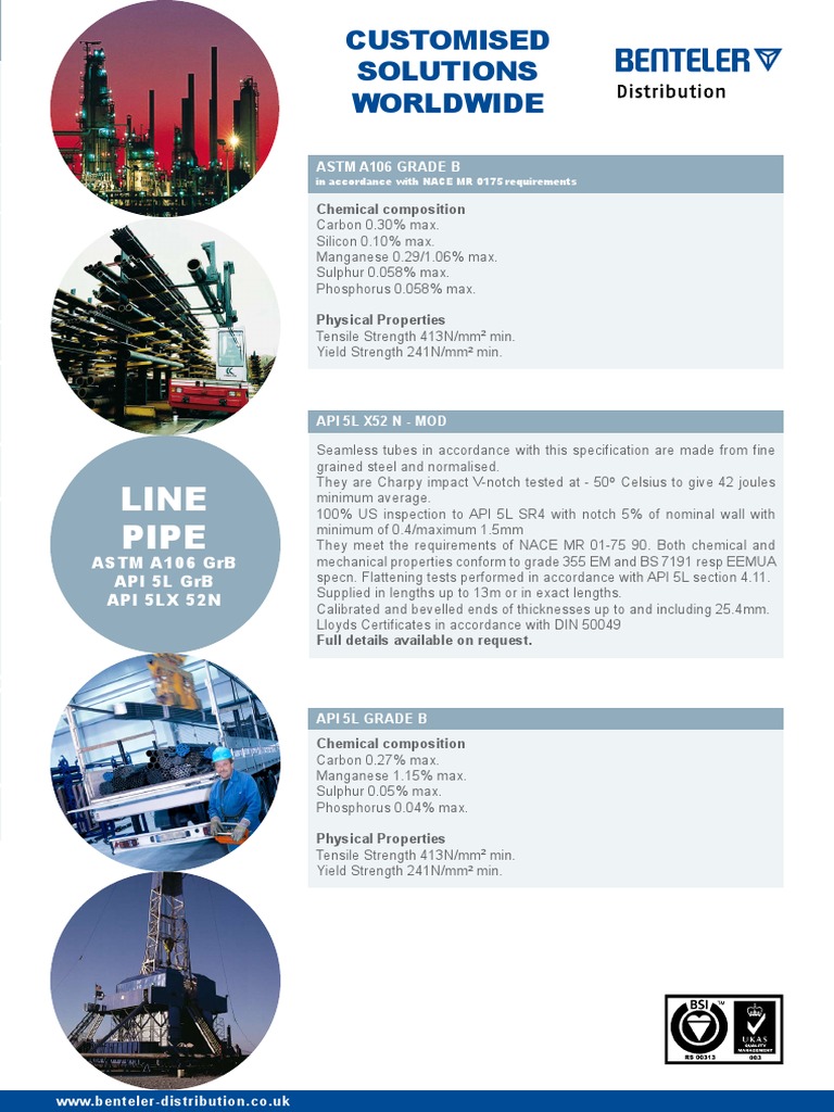 Line Pipe: Astm A106 GRB Api 5L GRB Api 5Lx 52N | PDF | Pipe (Fluid ...