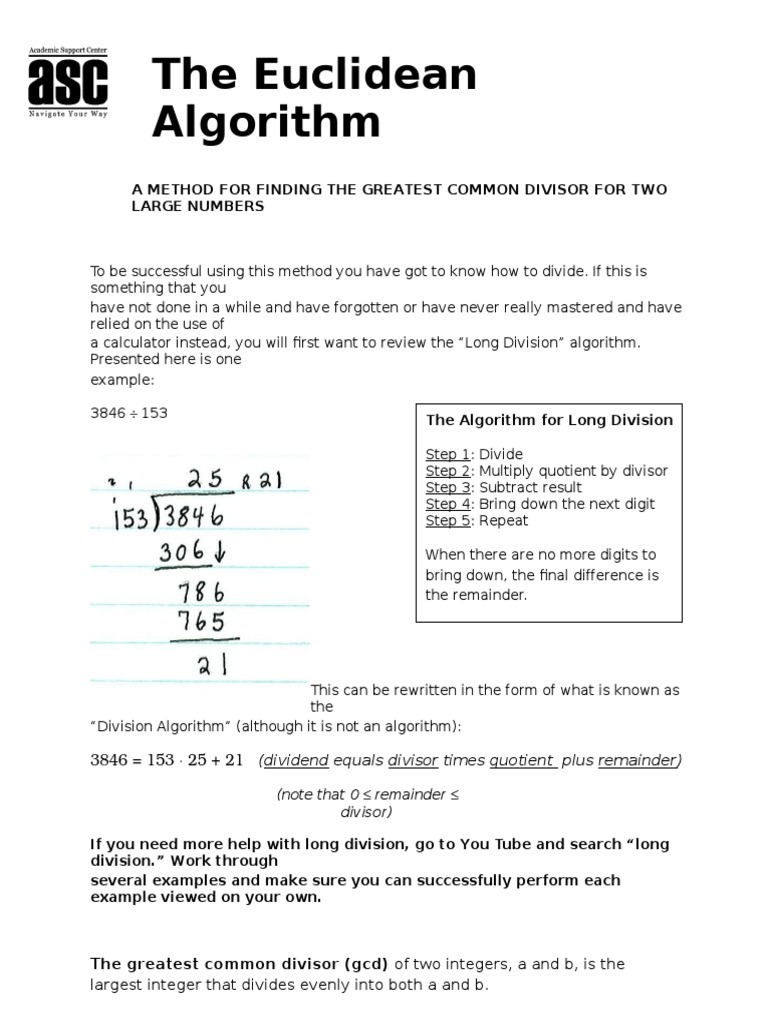 DM - 6 Euclidean Algorithm | Download Free PDF | Division (Mathematics) | Elementary Mathematics