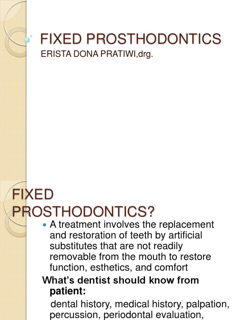 Fixed Prosthodontics