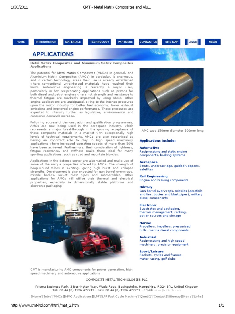 CMT - Metal Matrix Composites and Aluminium Matrix Composites ...