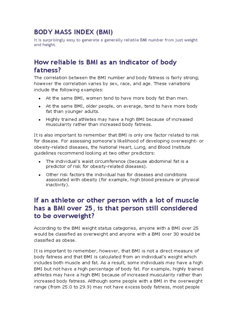 Body Mass Index Worksheet | Body Mass Index | Human Size