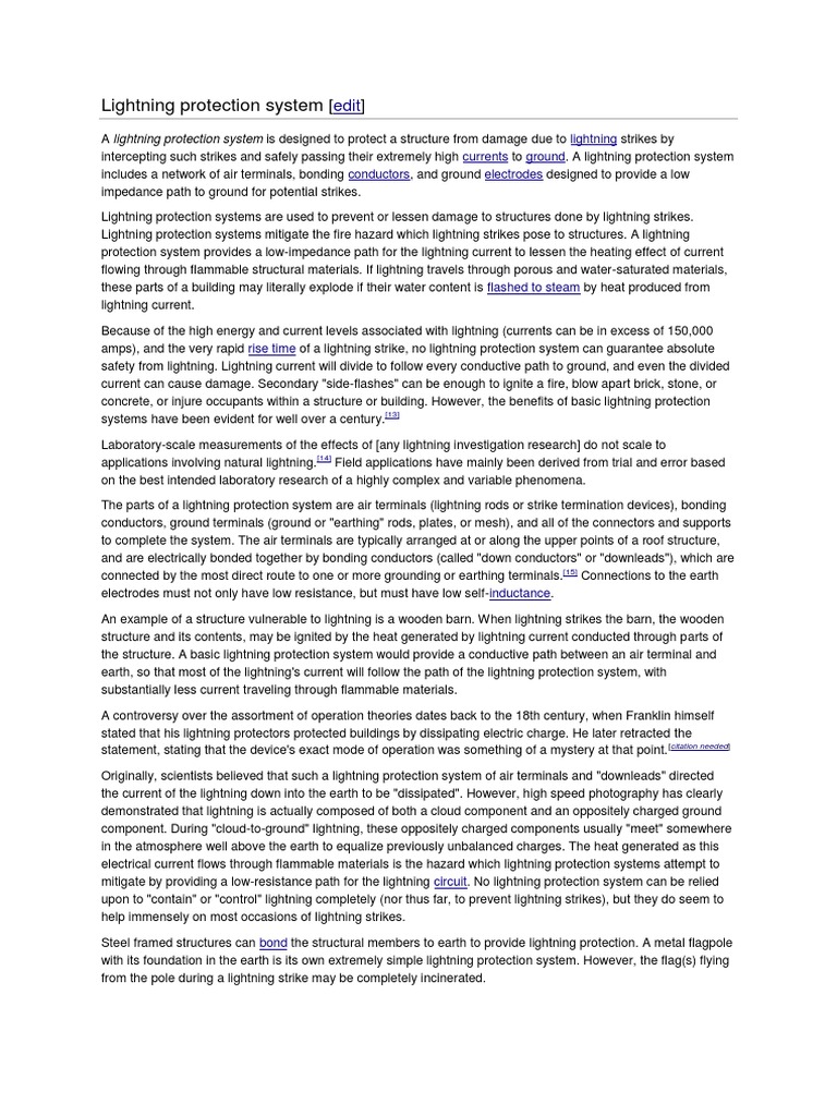 Lightning Protection System | PDF | Lightning | Electrical Conductor