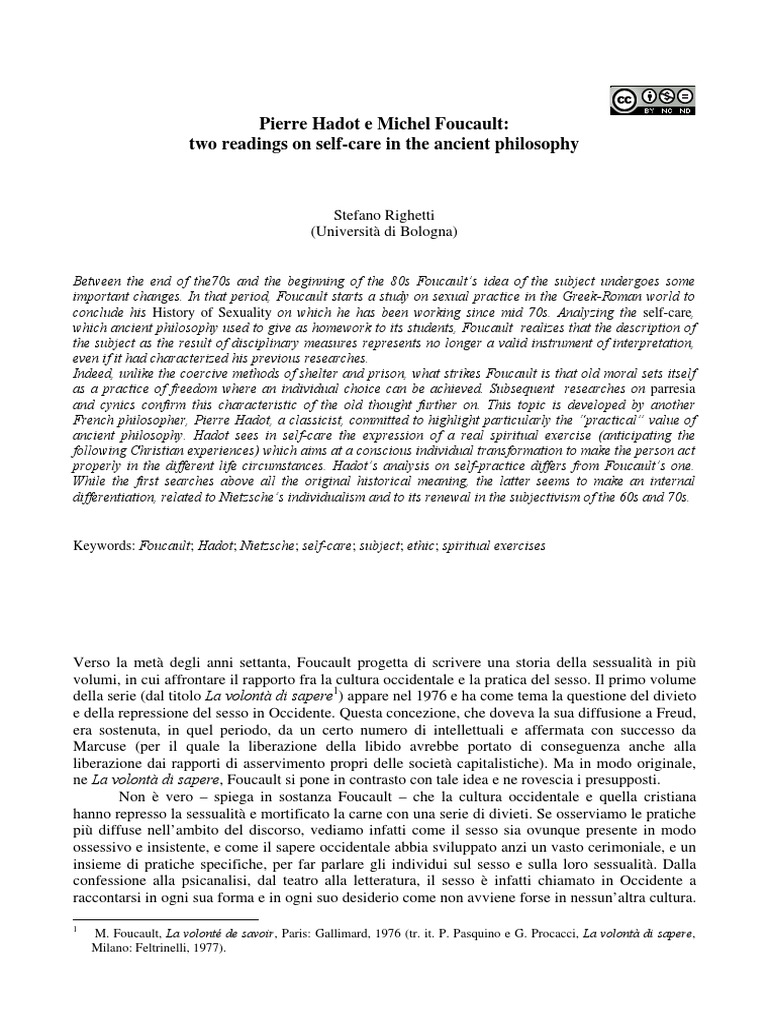 Hadot Foucault | PDF | Michel Foucault | Liberty