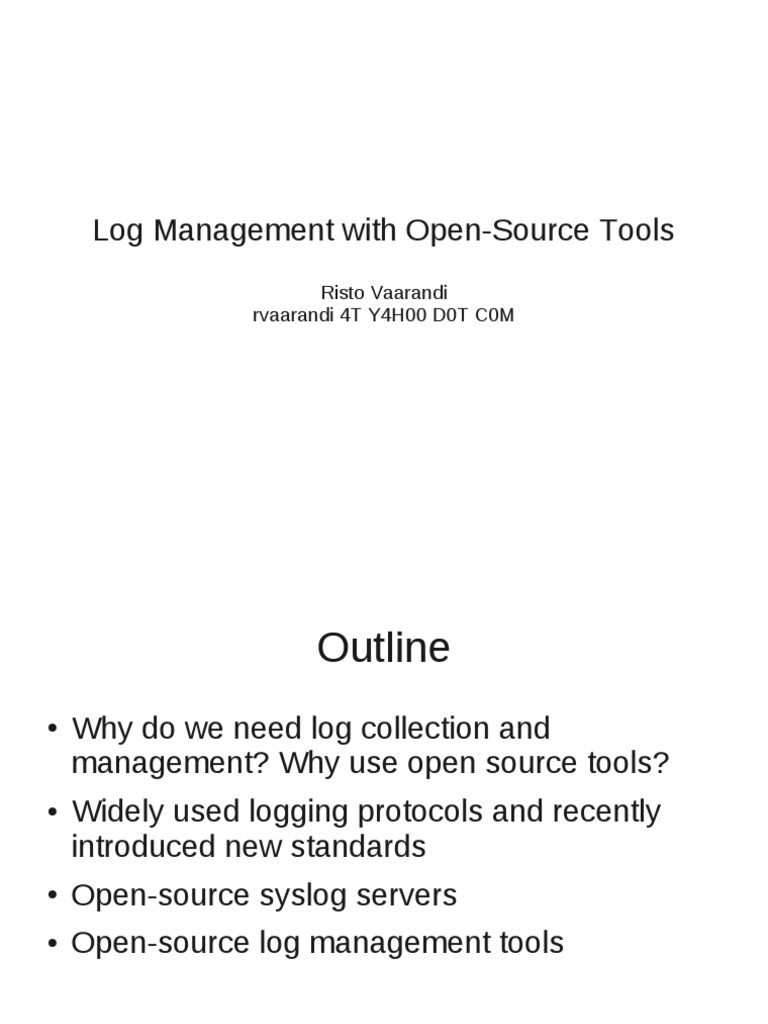 Log Management With Open Source Tools | PDF | Areas Of Computer Science ...