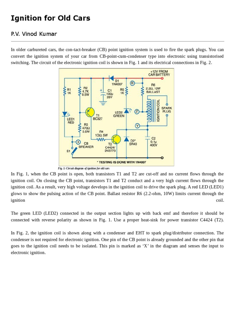 Ignition For Old Cars | PDF | Ignition System | Distributor