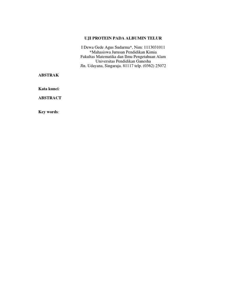 Uji Protein pada Albumin Telur | PDF | Sains & Matematika