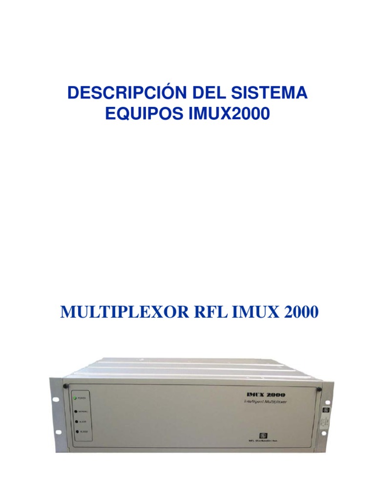 Descripción técnica IMUX 2000 | Señalización (Telecomunicaciones ...