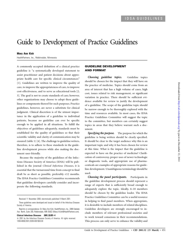 Developing Clinical Practice Guidelines | PDF | Clinical Trial | Health ...