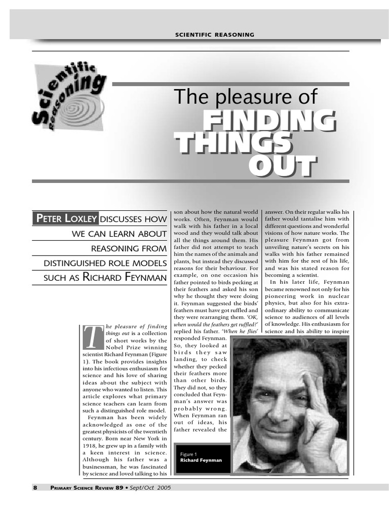 The Pleasure of Finding Things Out | PDF | Richard Feynman | Friction