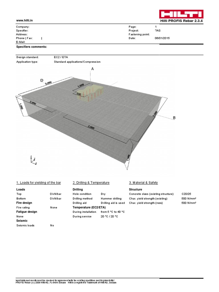 Profis Rebar Report | Drilling | Concrete