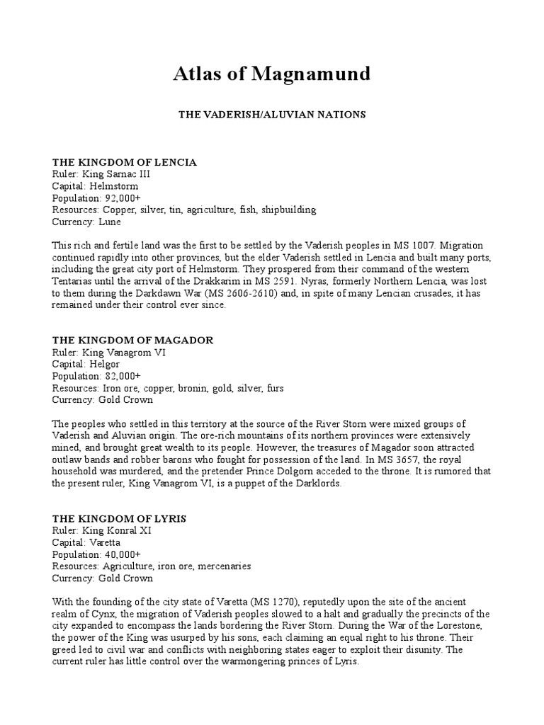 Atlas of Magnamund | PDF | Gold | Nature