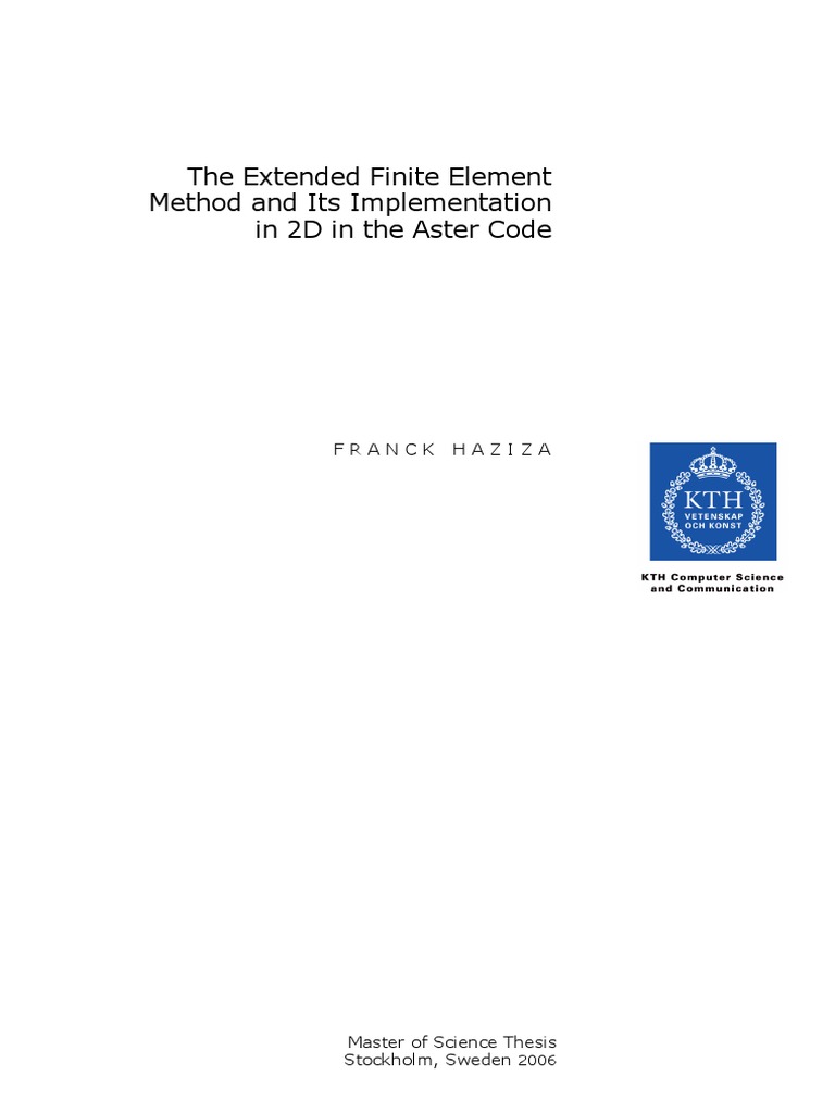 Haziza Franck 06043 The Extended Finite Element Method and Its Implementation in 2D in The Aster ...