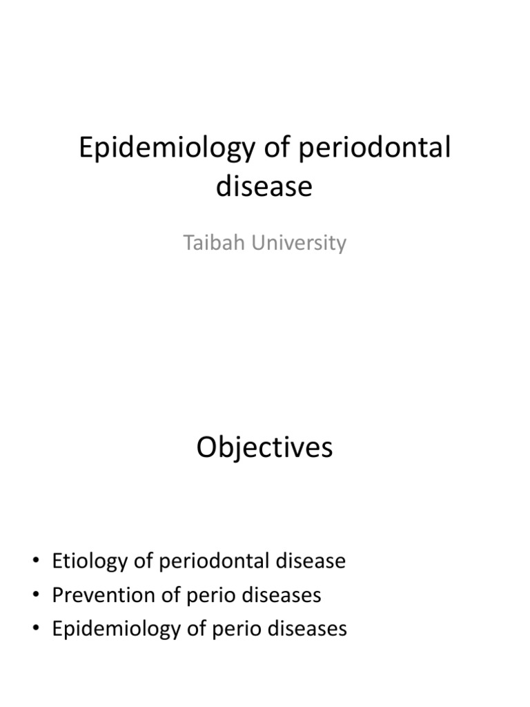 4) Epidemiology of Periodontal Diseases | PDF | Human Tooth | Halitosis