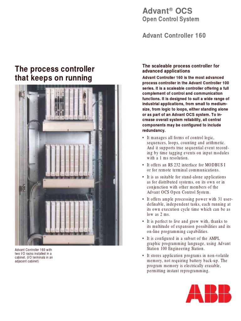 Advant Controller 160 | PDF | Input/Output | Programmable Logic Controller