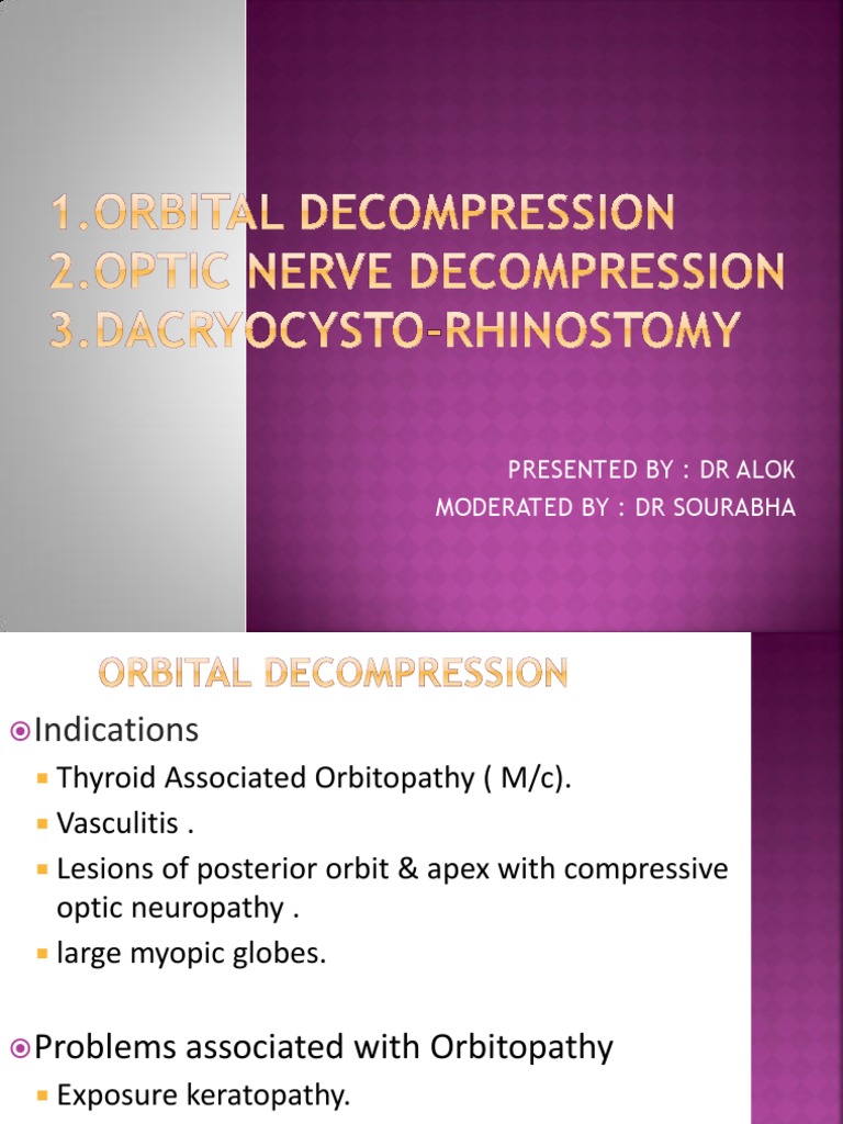 Orbital Decompression Techniques Overview | PDF | Skeletal System ...