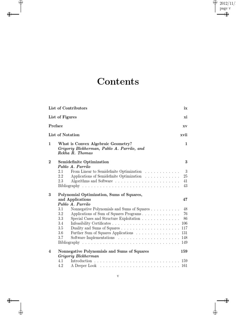 An Introduction to Convex Algebraic Geometry and Semidefinite ...