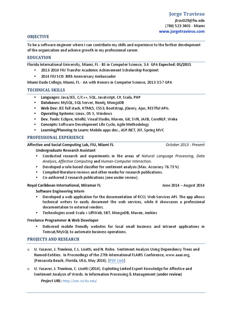 Jorge Travieso Resume | PDF | Application Software | Software