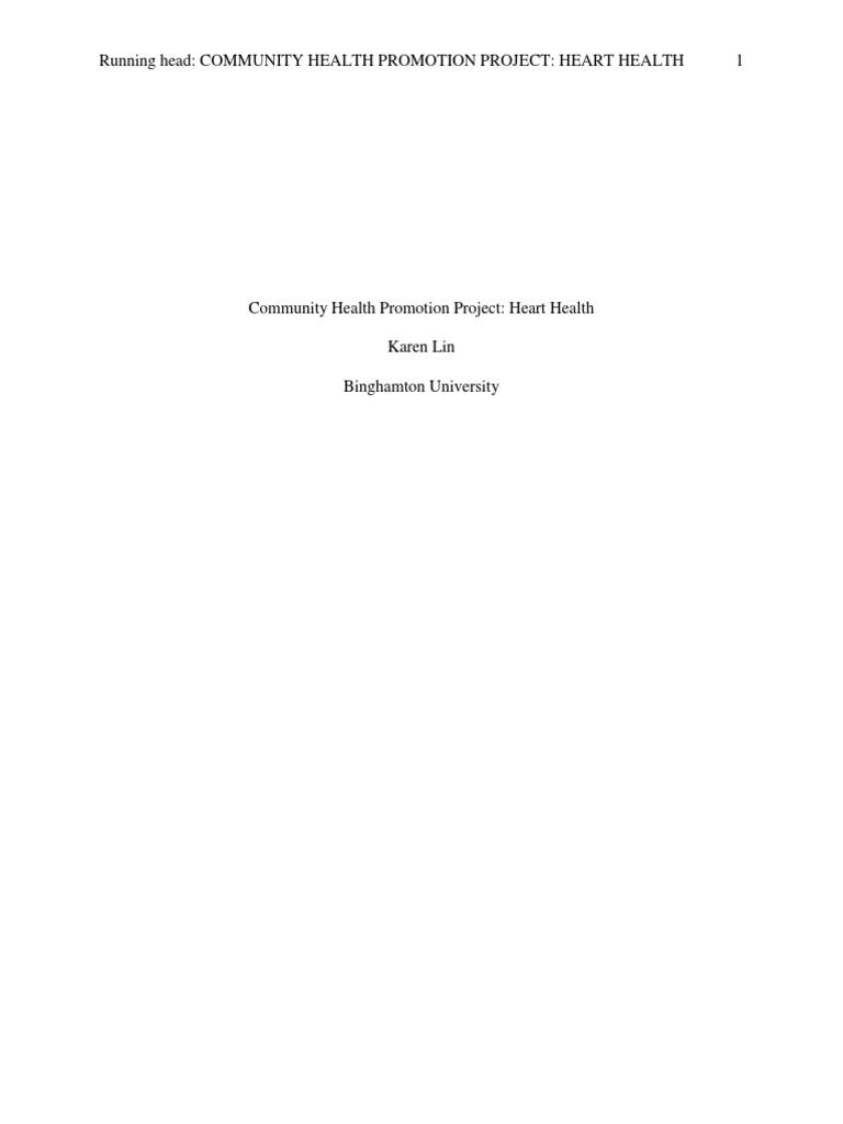 Community Health Promotion Project | Download Free PDF | Preventive ...