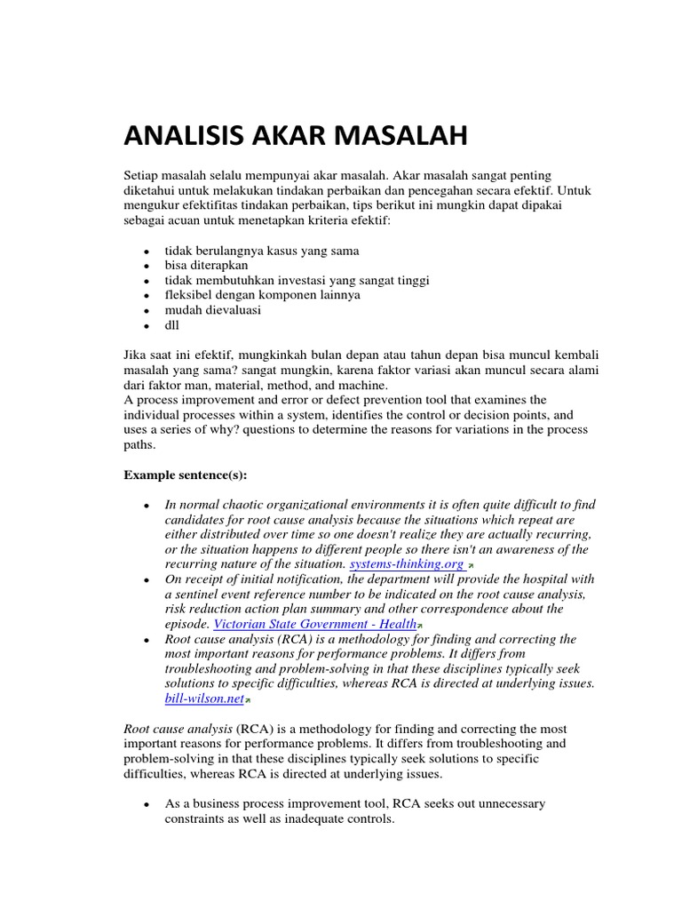 Prinsip Prinsip Metode Analisis Akar Masalah | PDF | Causality | Social ...