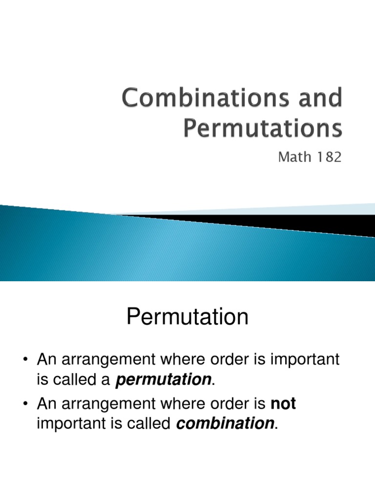 Combinations and Permutations PDF | PDF | Green | Color