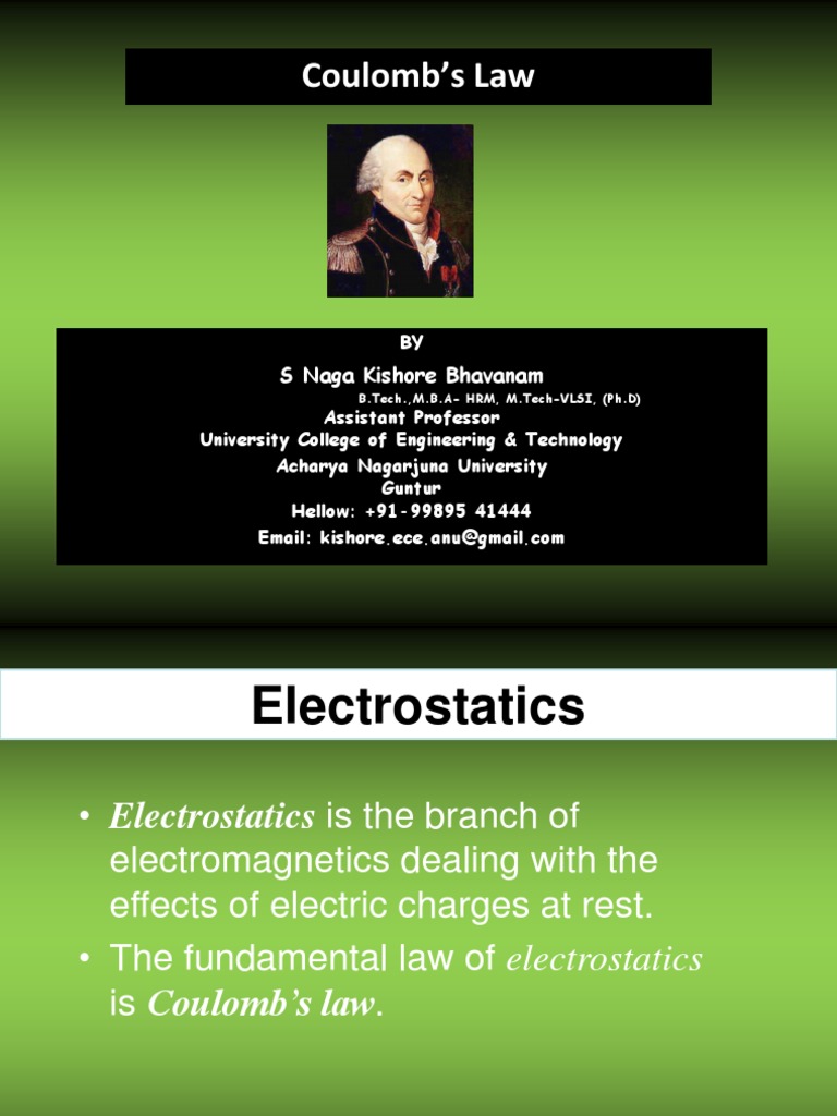 UNIT-1 Coulombs Law | PDF | Electrostatics | Electric Charge