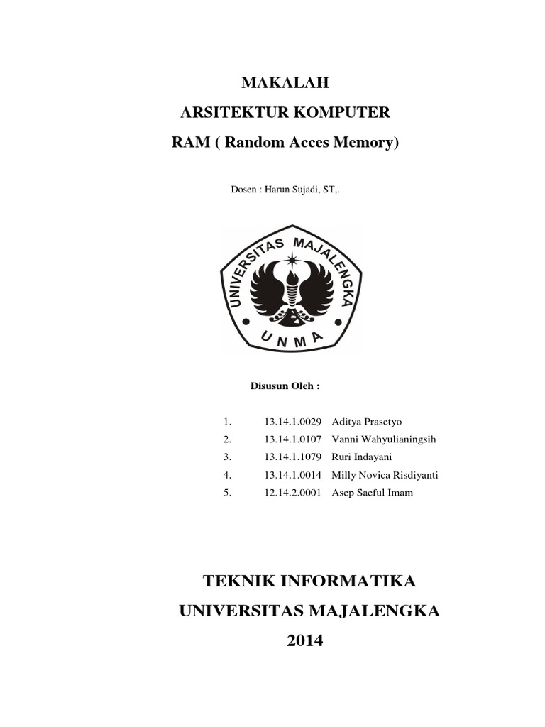 Makalah Arsitektur Komputer ( Random Access Memory) | PDF | Komputer