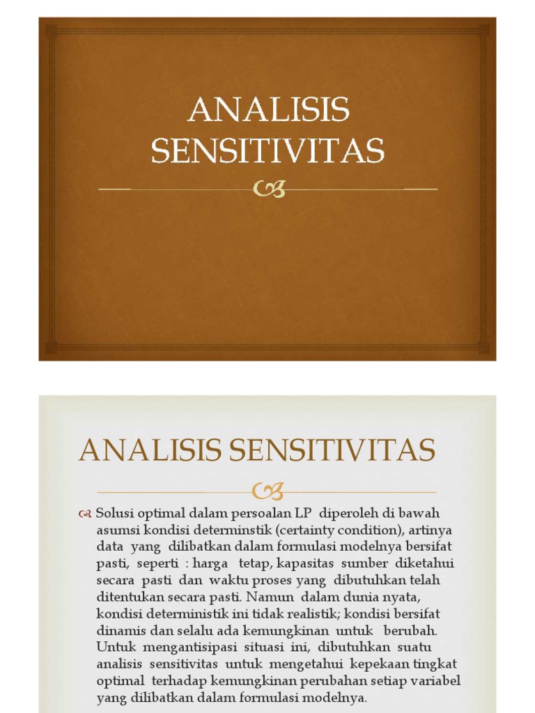 Analisis Sensitivitas | PDF