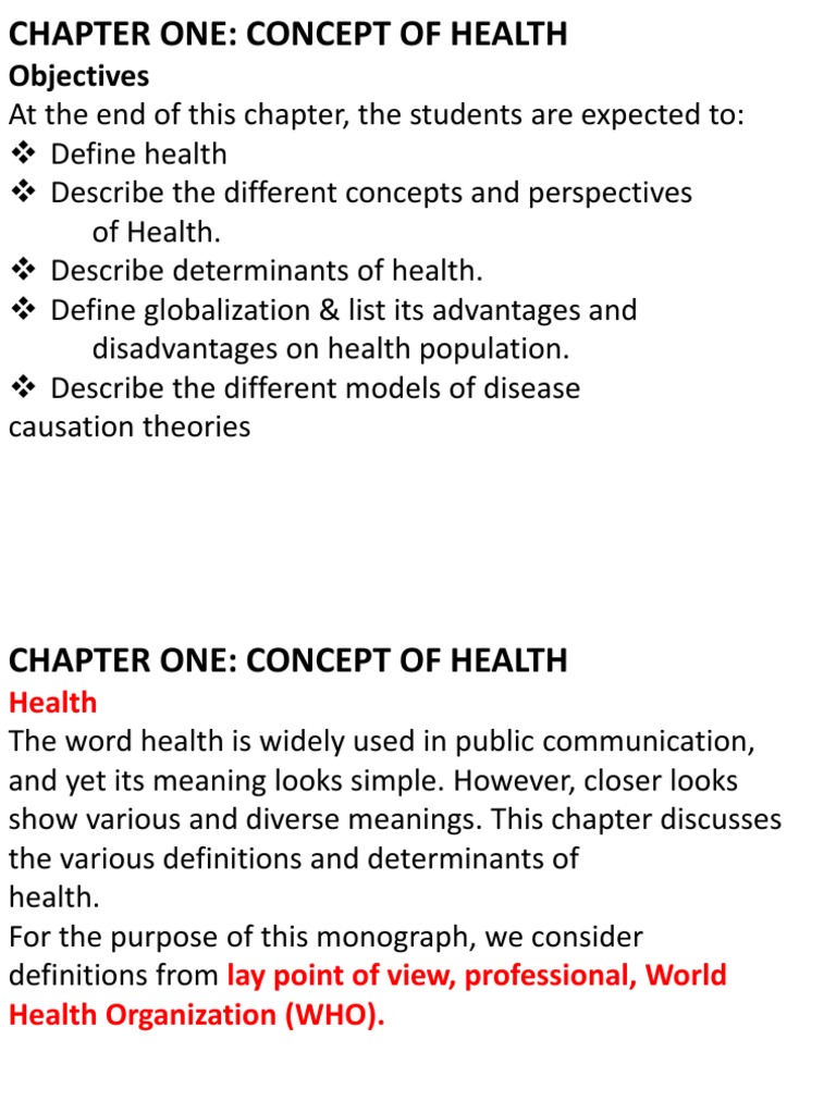 Concept of Health | PDF | Globalization | Causality