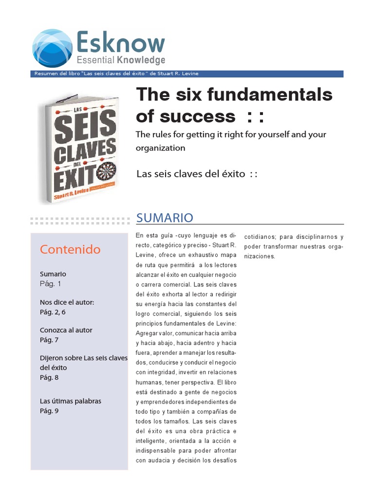Las Seis Claves Del Exito | PDF | Crecimiento personal y profesional ...