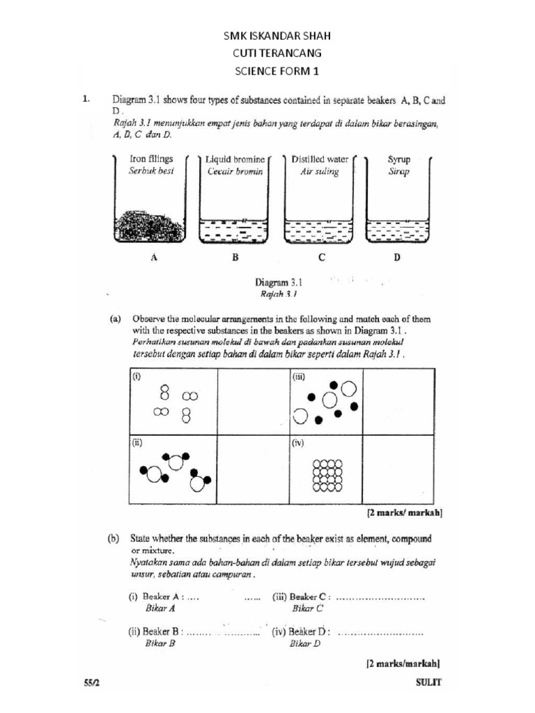 Latihan - Form 1 - Science | PDF
